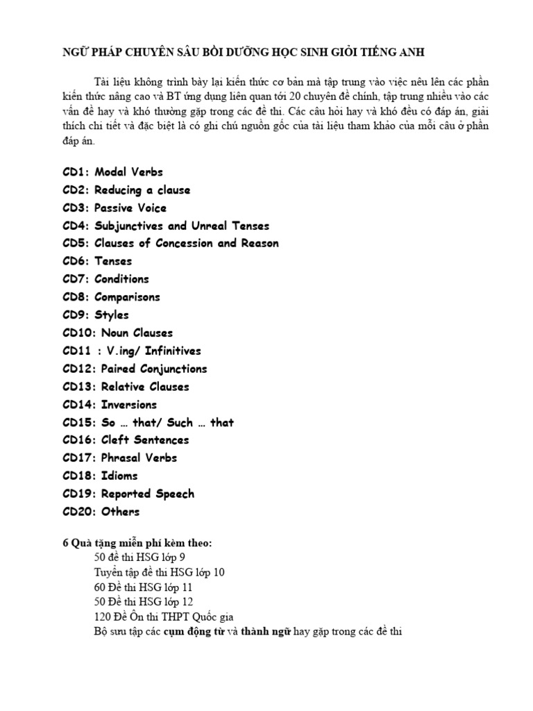 TÀI LIỆU BD HSG CHUYÊN SÂU | PDF