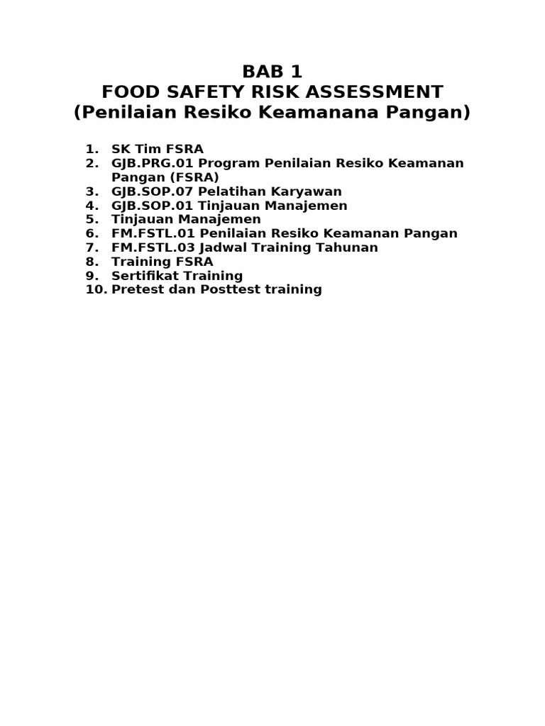 Daftar Isi Dokumen Audit KFC | PDF