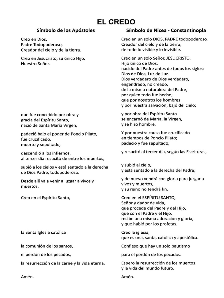 Credo Apostolico y Niceno | PDF