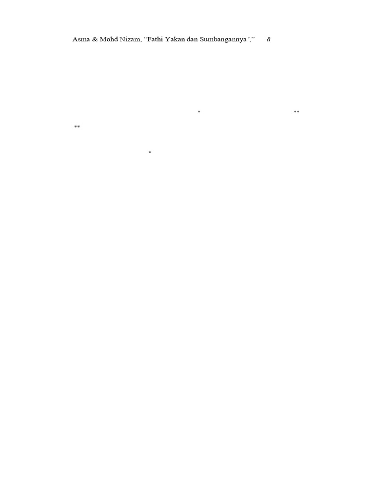 Fathi Yakan Dan Sumbangannya Dalam Bidang Pemikiran Islam: Asma ...