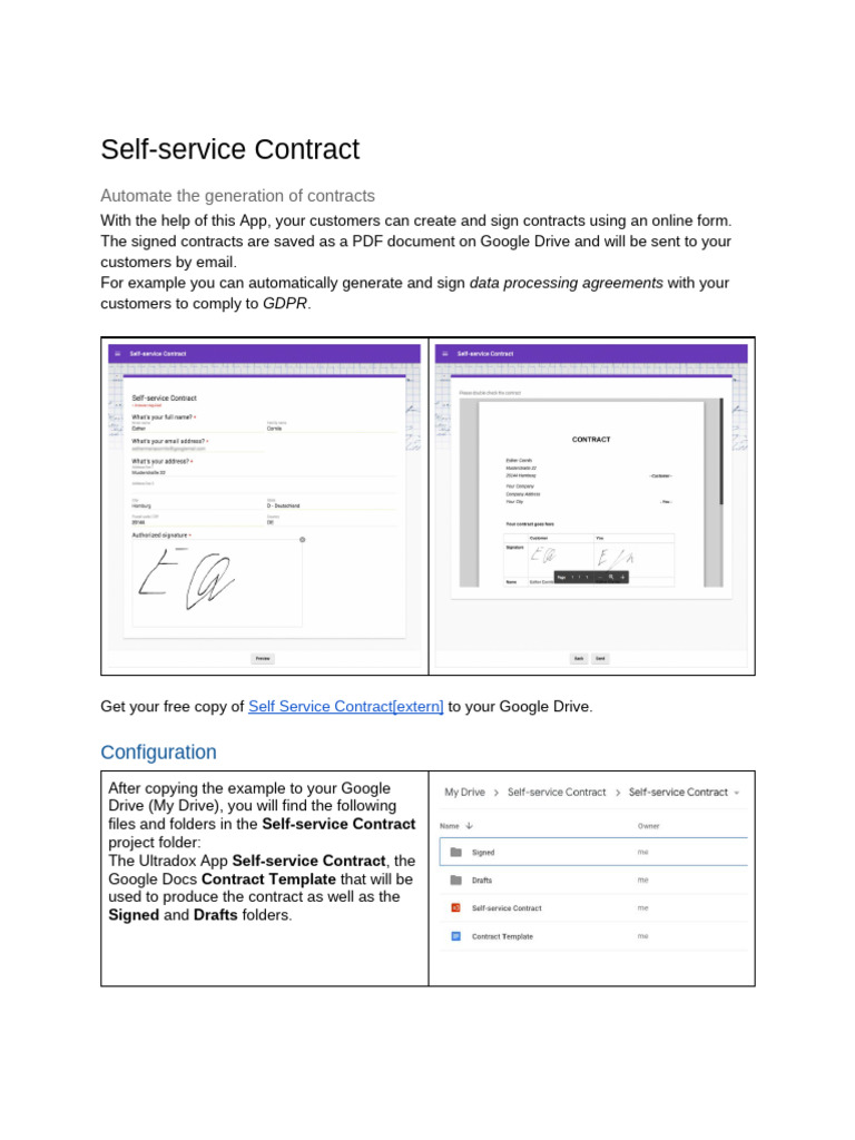A. Self-service Contract | PDF