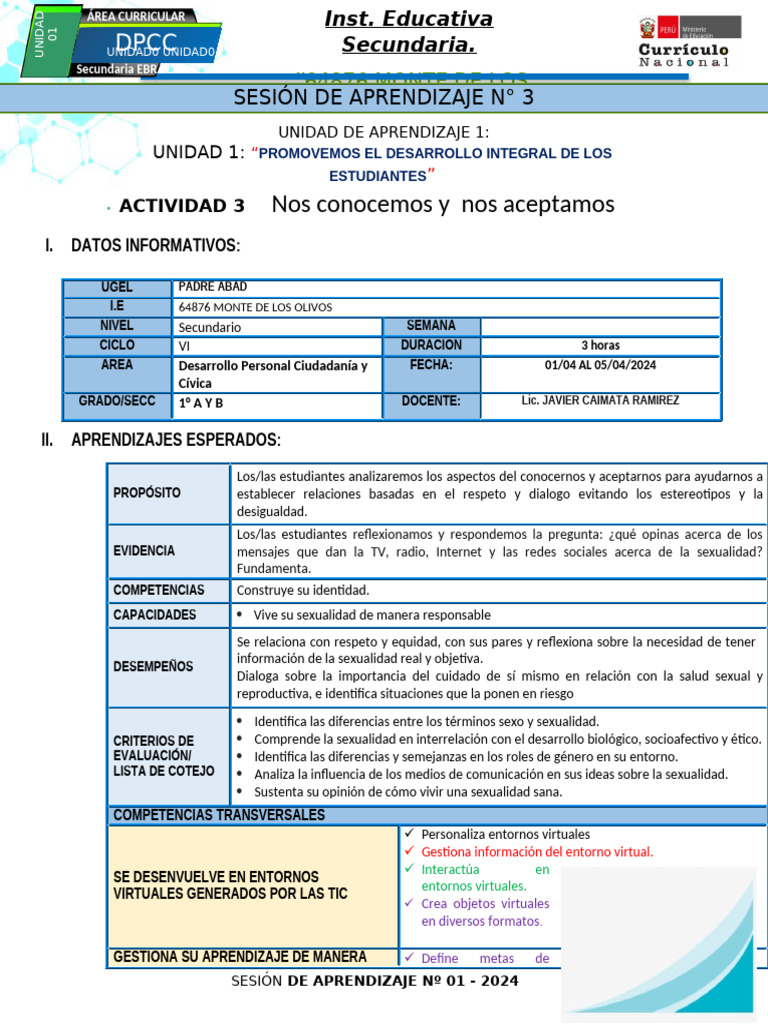 1º DPCC - Ses 1 Uni 1 - Sem 03 | PDF