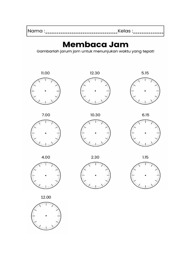 LKPD Jam Kelas 2 | PDF