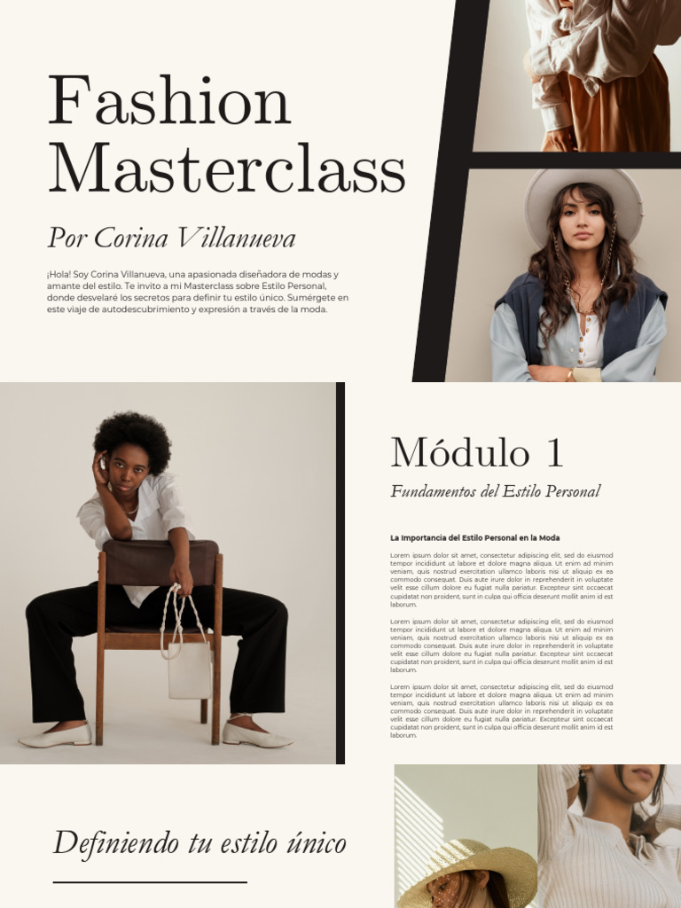 Presentación Minimalista Masterclass Moda Beige PDF | PDF