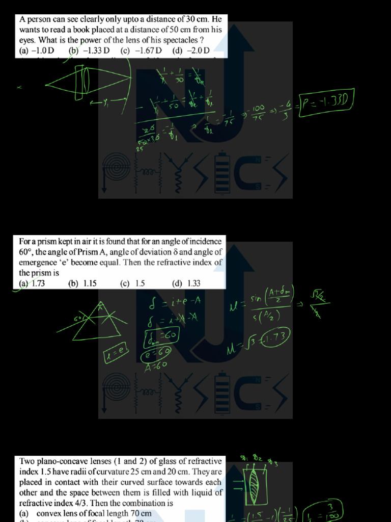 Ray Optics Practice | PDF