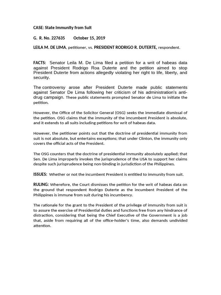 De Lima vs. Duterte | PDF