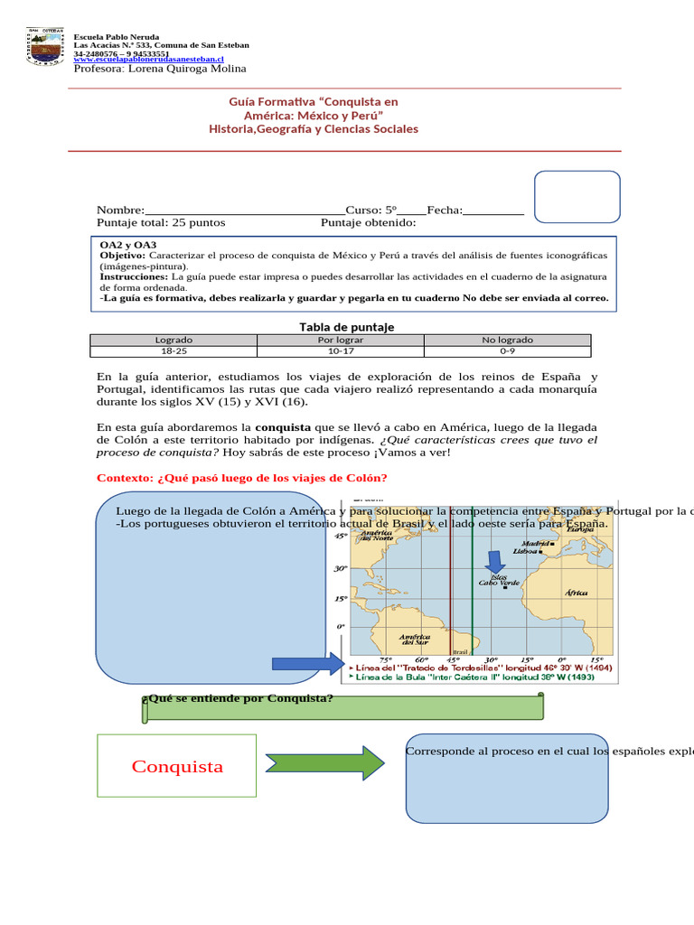 Lista Guía - 5tobasico - Historia - Conquista - de - America.22222 | PDF
