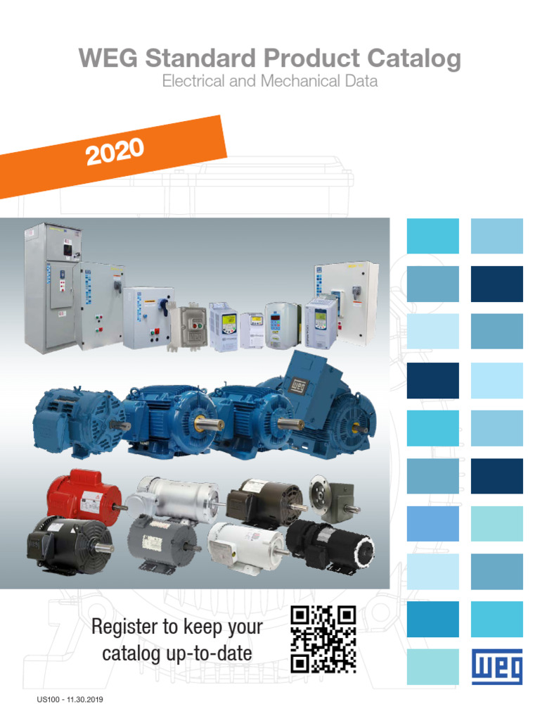 WEG 08 2020 Standard Stock Catalog Electrical Mechanical Data Us100 Brochure English.pdf | PDF