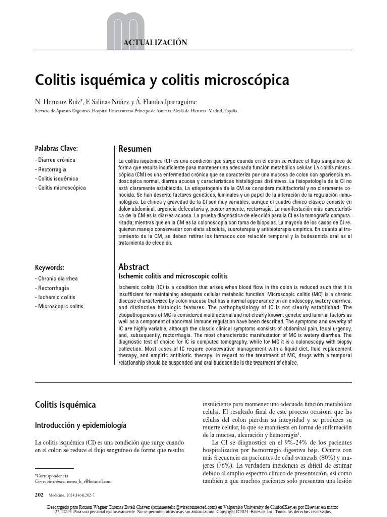 Colitis Isquémica y Colitis Microscópica - 2024 | PDF