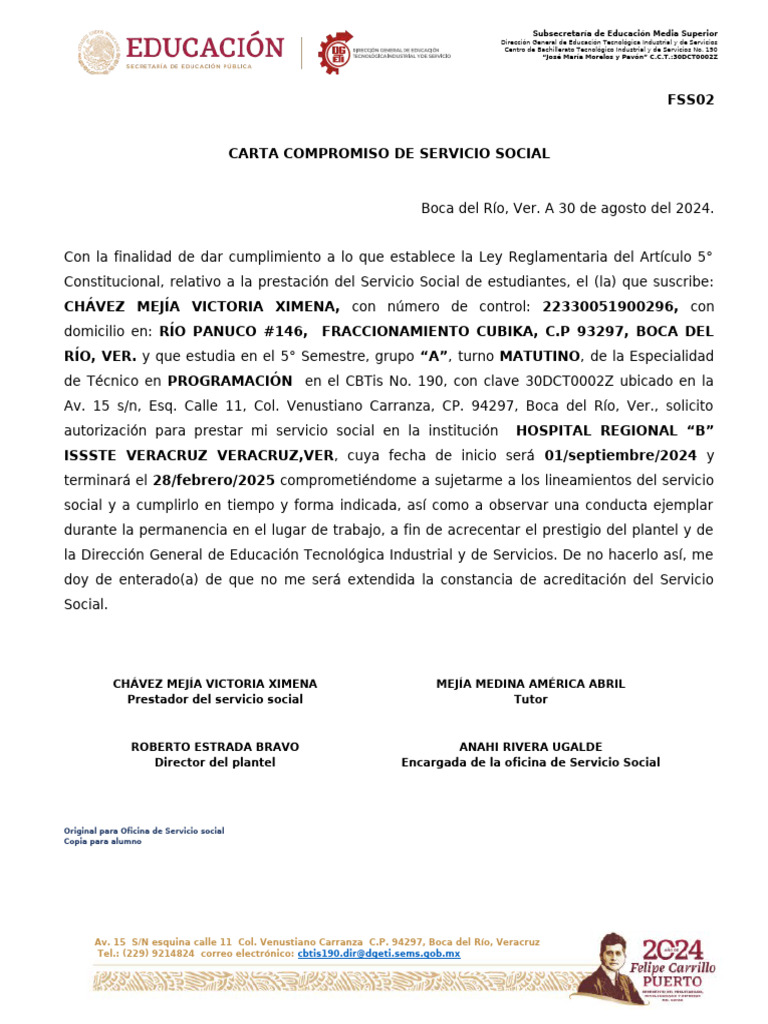 Carta Compromiso | PDF