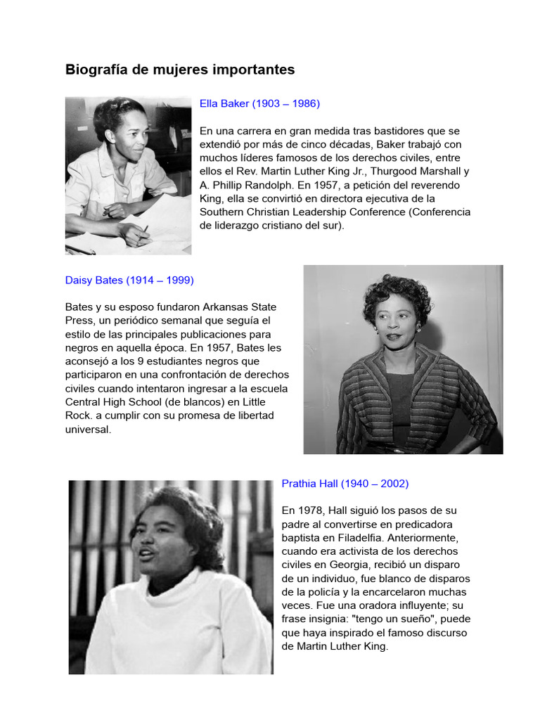Biografía de Mujeres Importantes | PDF
