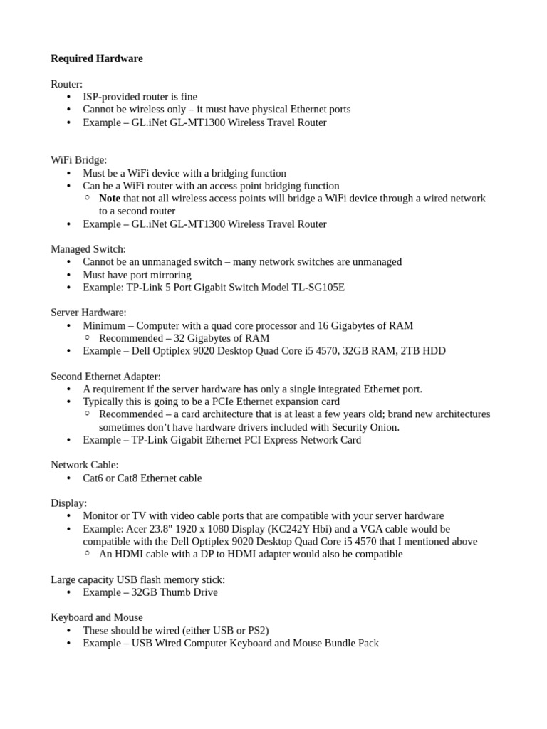 Network Security - 2.5 Required Hardware | PDF