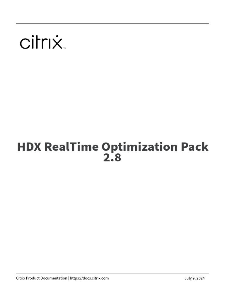 HDX Realtime Optimization Pack 2.8 | PDF