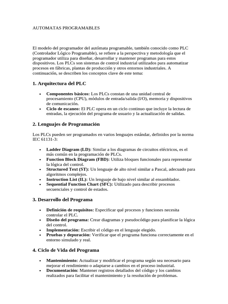 AUTOMATAS PROGRAMABLES | PDF