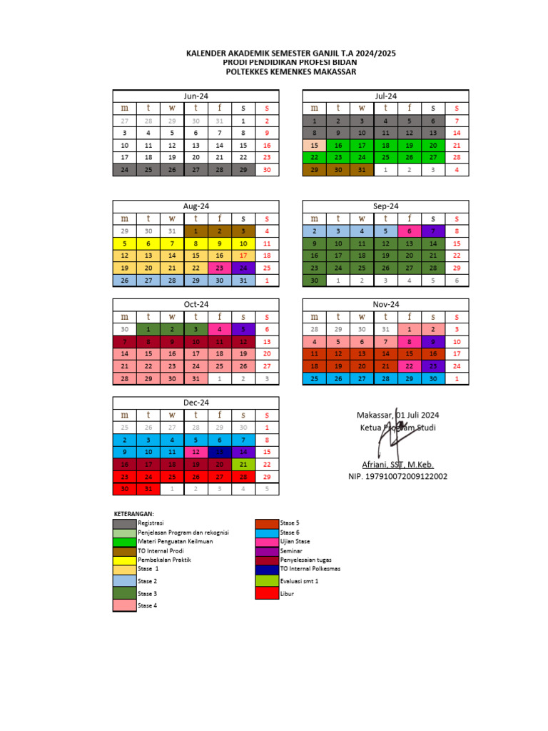 Real_kalender Akademik Profesi Bidan 2024 | PDF