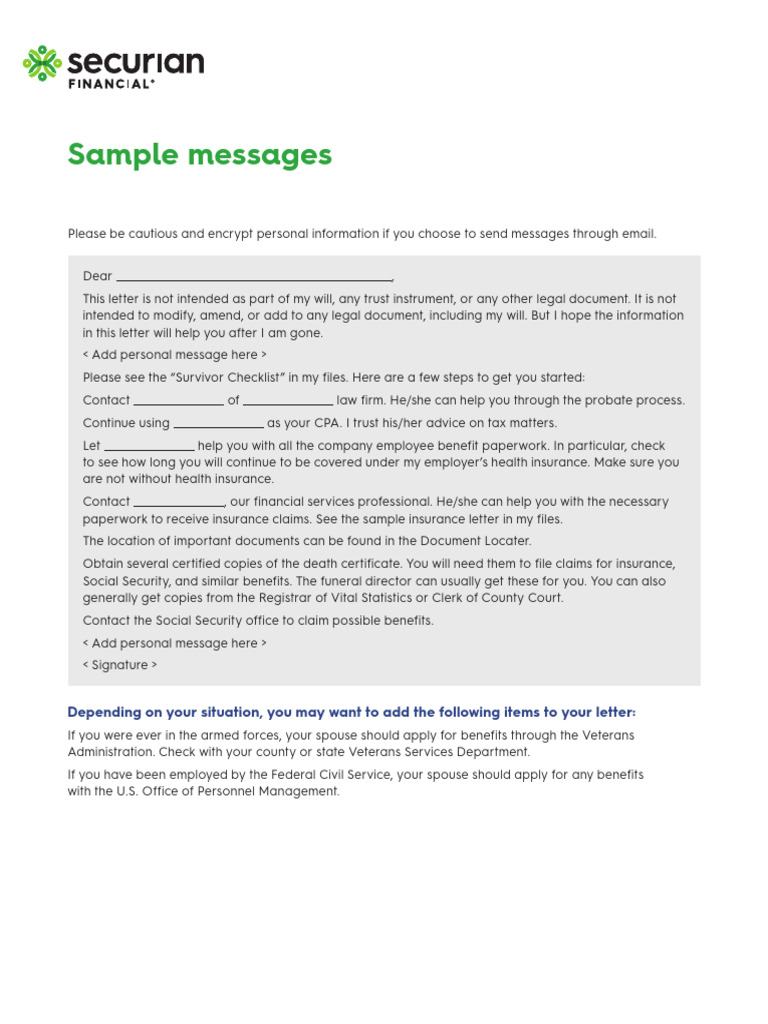 Sample Messages Worksheet - 73296 7 | PDF