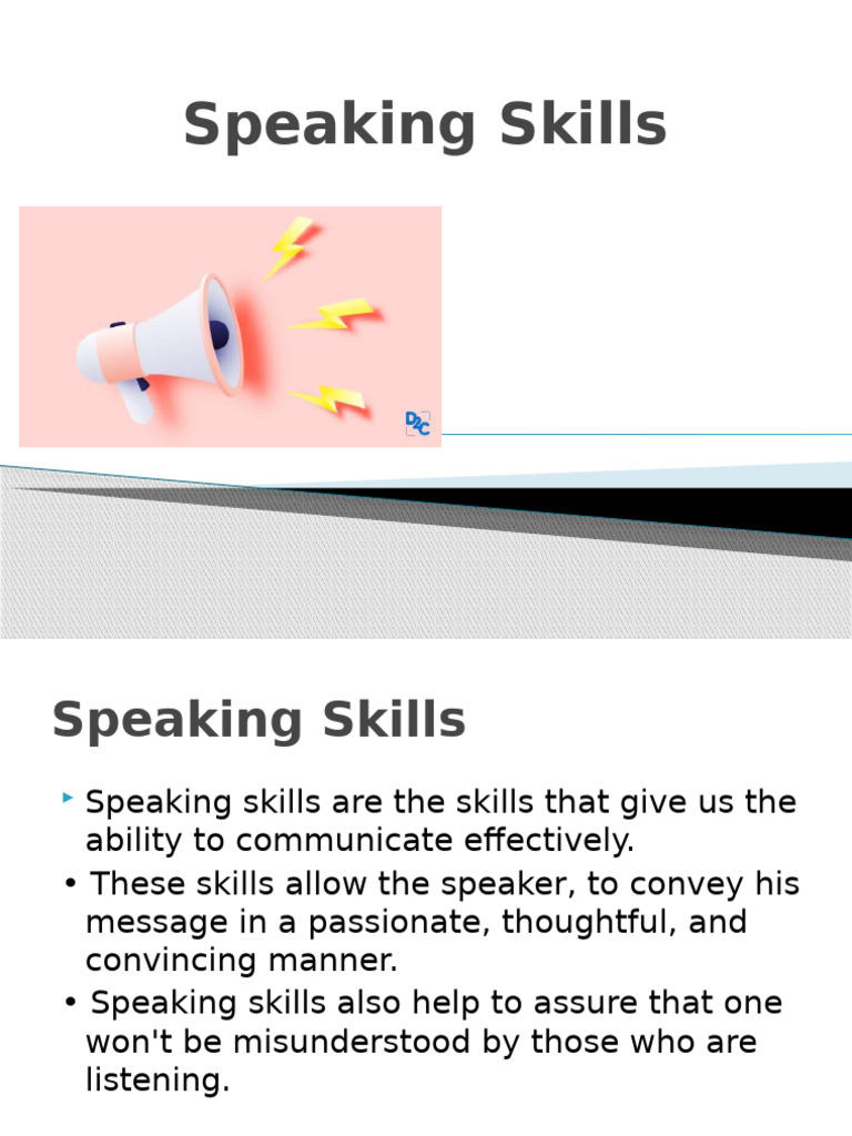 Speaking Skills | PDF