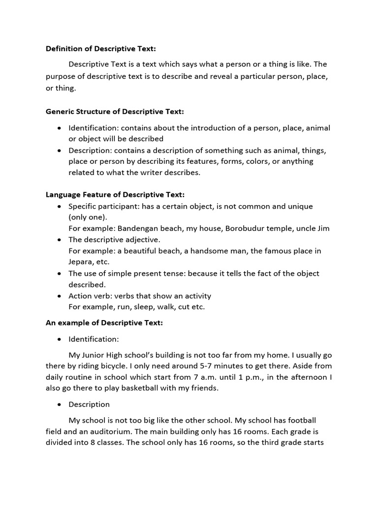 Descriptive Text Material | PDF