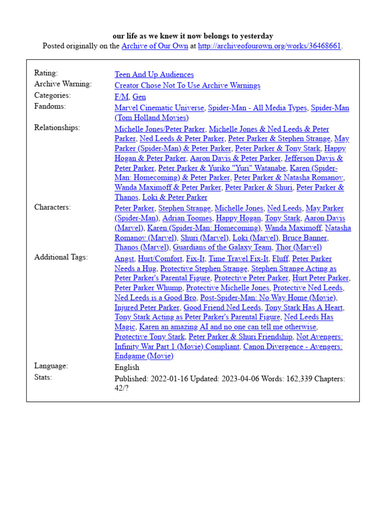 Our Life As We Knew It | PDF