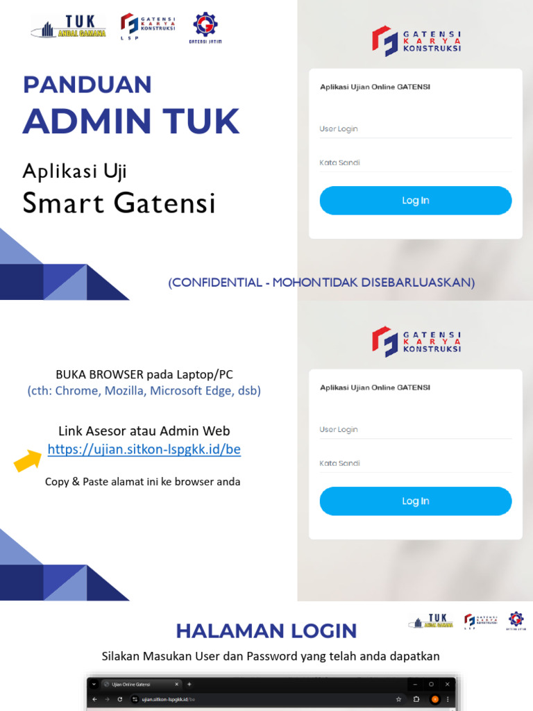 PANDUAN ADMIN Aplikasi Uji (Smart Gatensi) | PDF