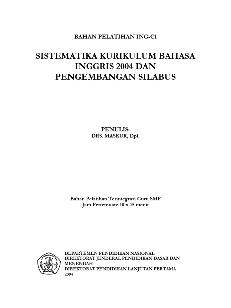 Ing c1 Sistematika Kurikulum | PDF