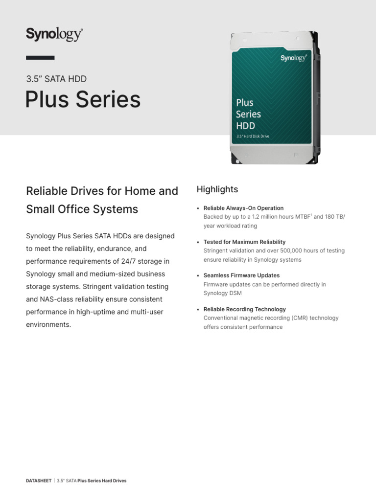 Synology HAT3300 Data Sheet Enu | PDF