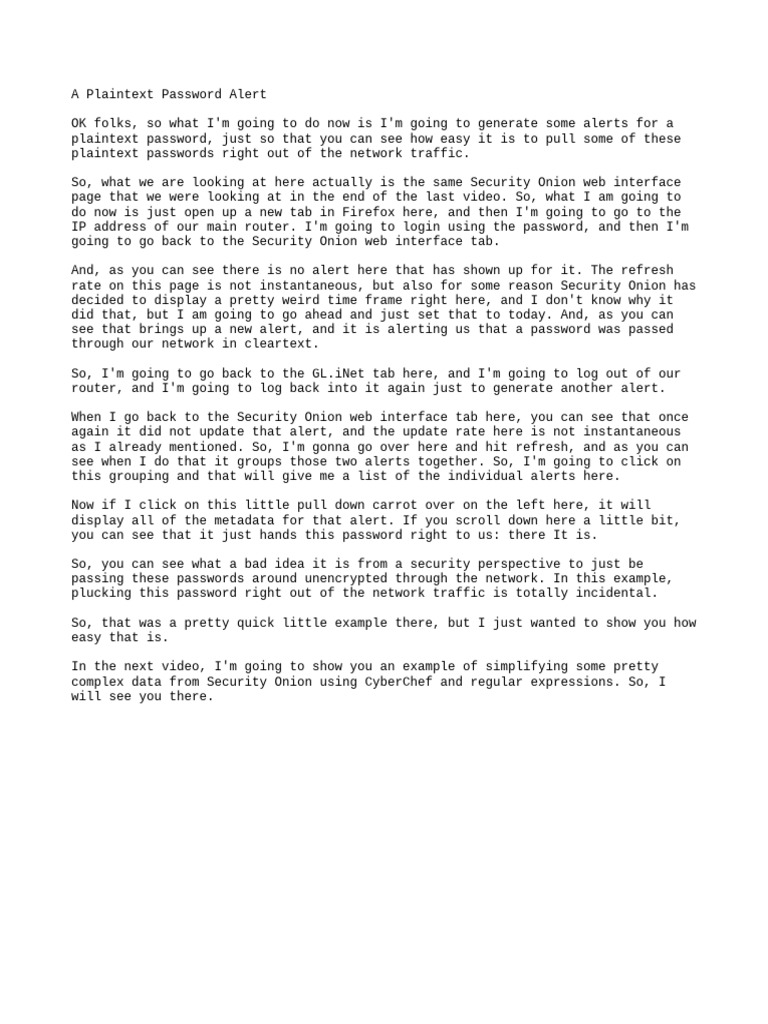 Network Security - 3.1 A Plain Text Password Alert | PDF | Games ...