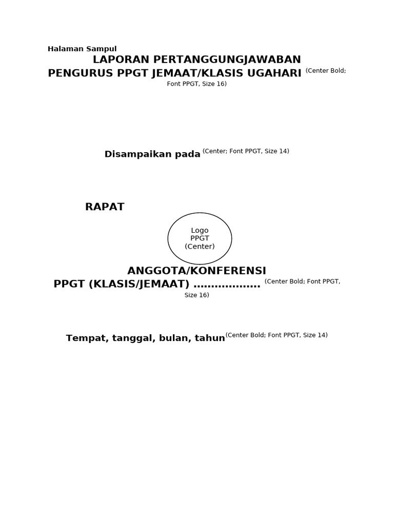 Laporan Pertanggungjawaban PPGT | PDF