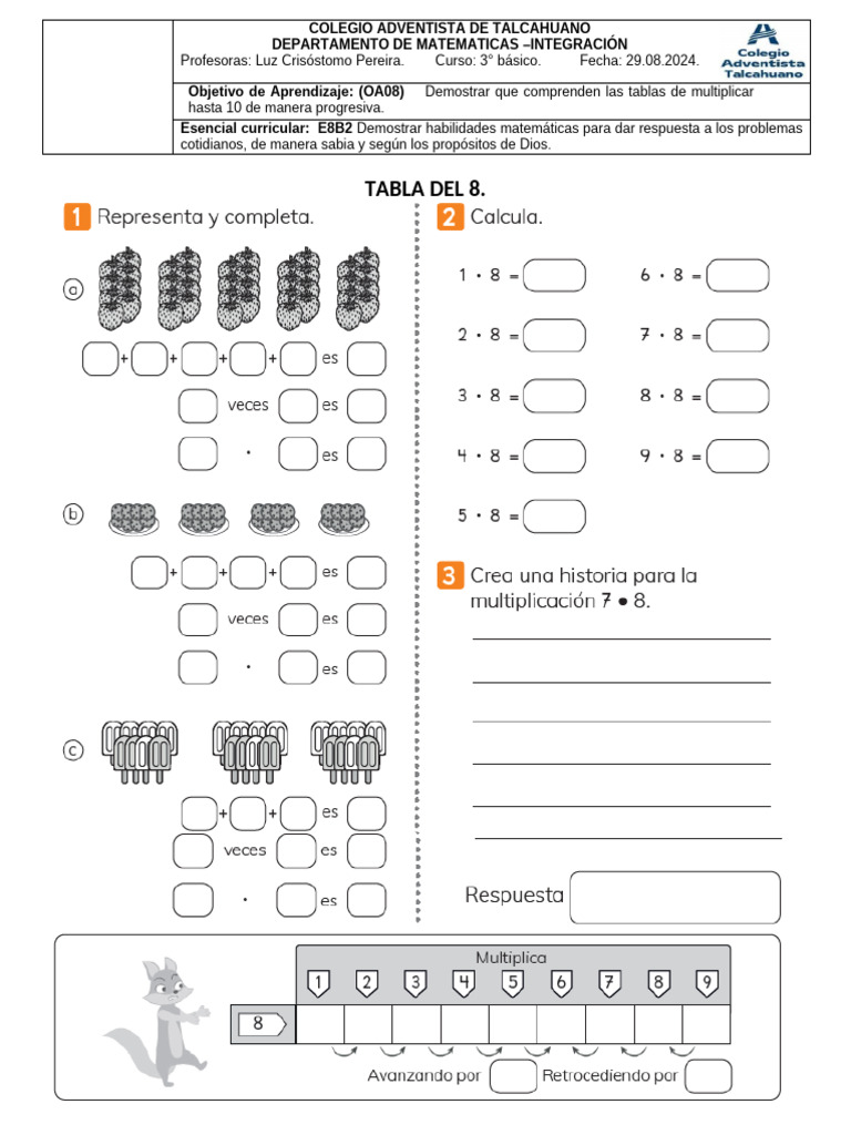 Guía TABLAS 8 | PDF