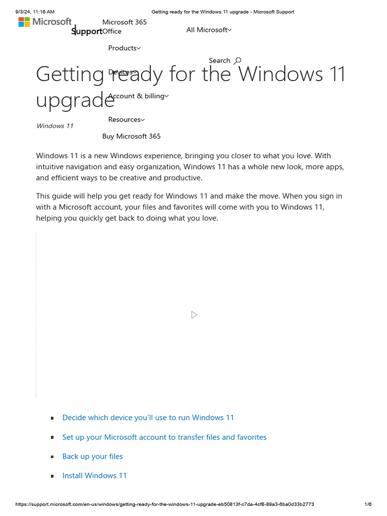Getting Ready For The Windows 11 Upgrade - Microsoft Support | PDF