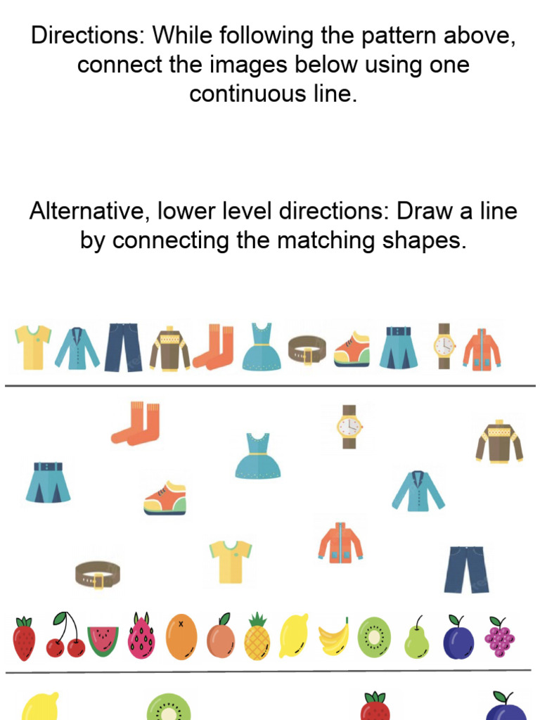 Directions: While Following The Pattern Above, Connect The Images Below ...