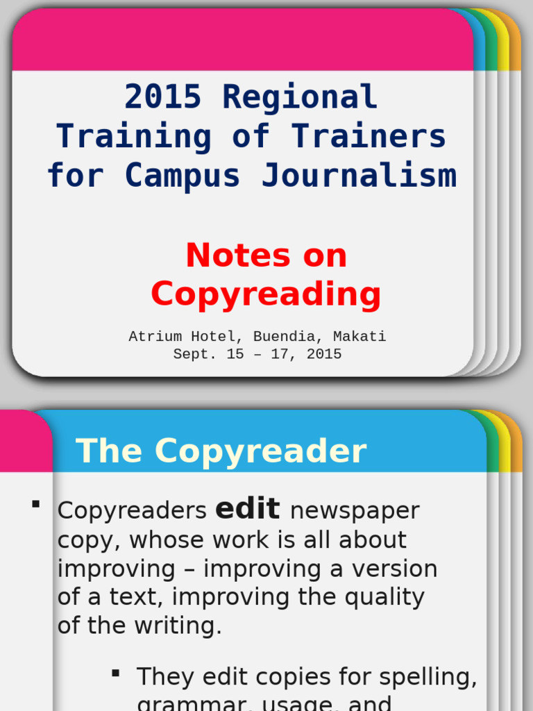 Copyreading Powerpoint For RTOT | PDF