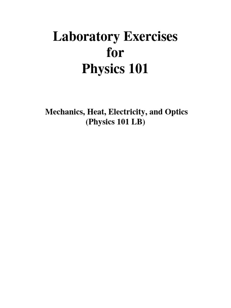 Physics 101 Lab Manual Overview | PDF | Significant Figures | Pendulum
