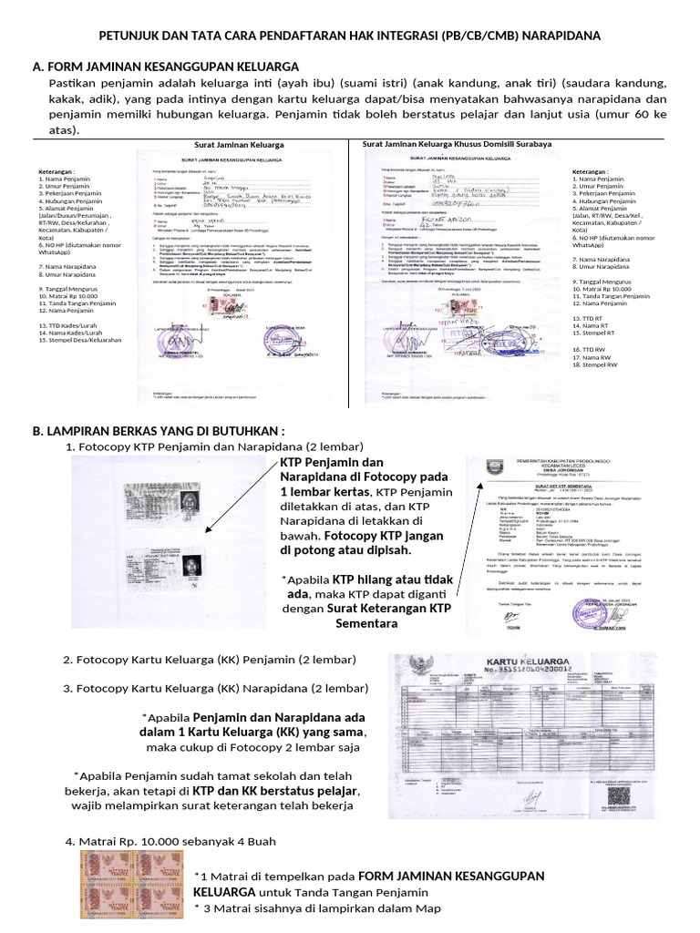 Lampiran Dan Kelengkapan Form Pendaftaran | PDF