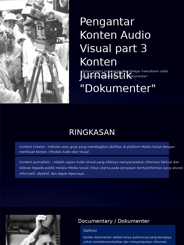 Pembuatan Konten Jurnalistik Dokumenter | PDF