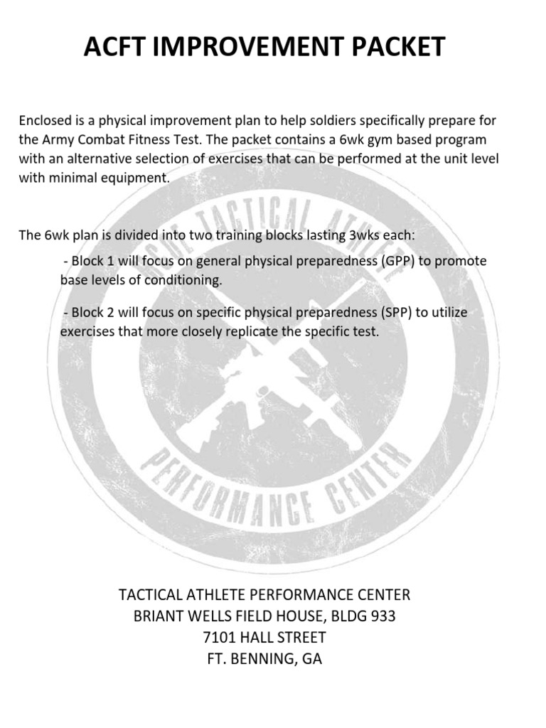 ACFT Improvement Plan | PDF