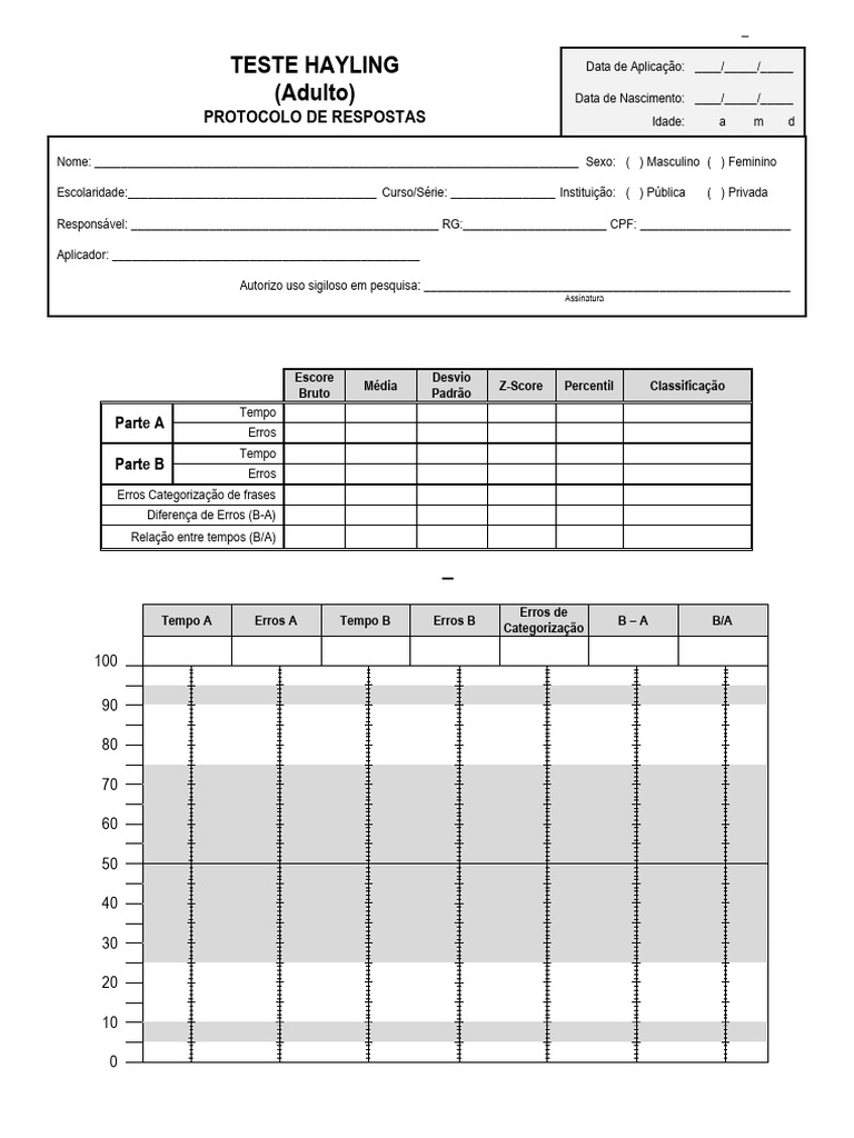 Hayling Adulto - PROTOCOLO | PDF