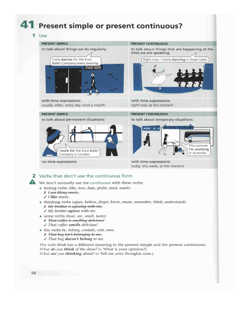 Present Simple Vs. Present Continuous | PDF