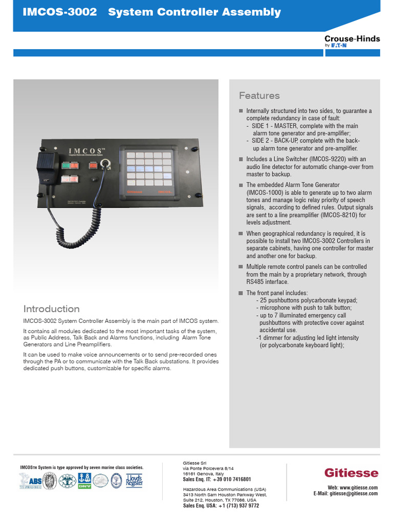 IMCOS PAGA 3002 Datasheet | PDF
