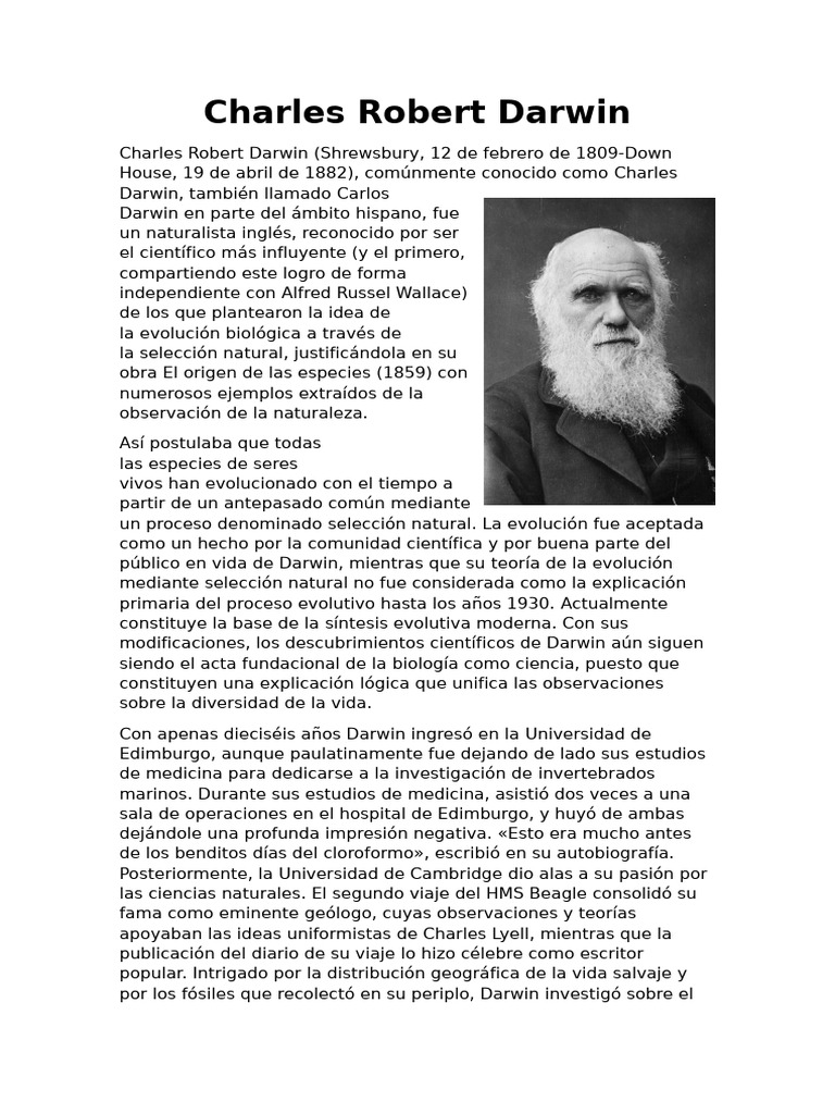Charles Robert Darwin | PDF
