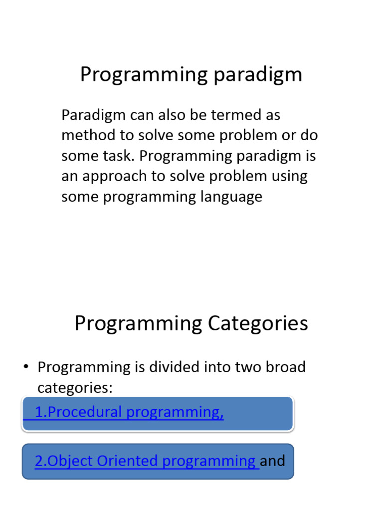 1.1 Programming Paradigm | PDF