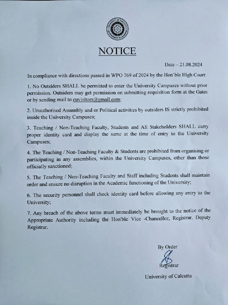 Notice High Court Wpo 769 | PDF