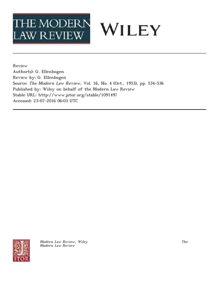 The Modern Law Review | PDF