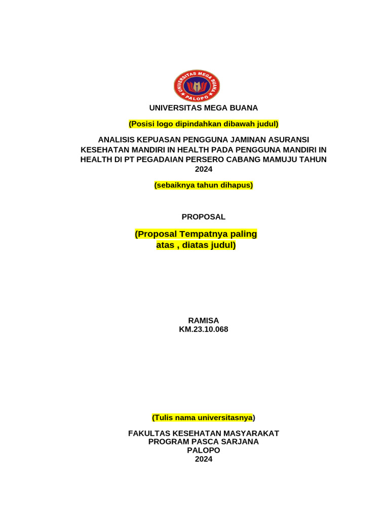 Proposal Ujian Ramisa | PDF