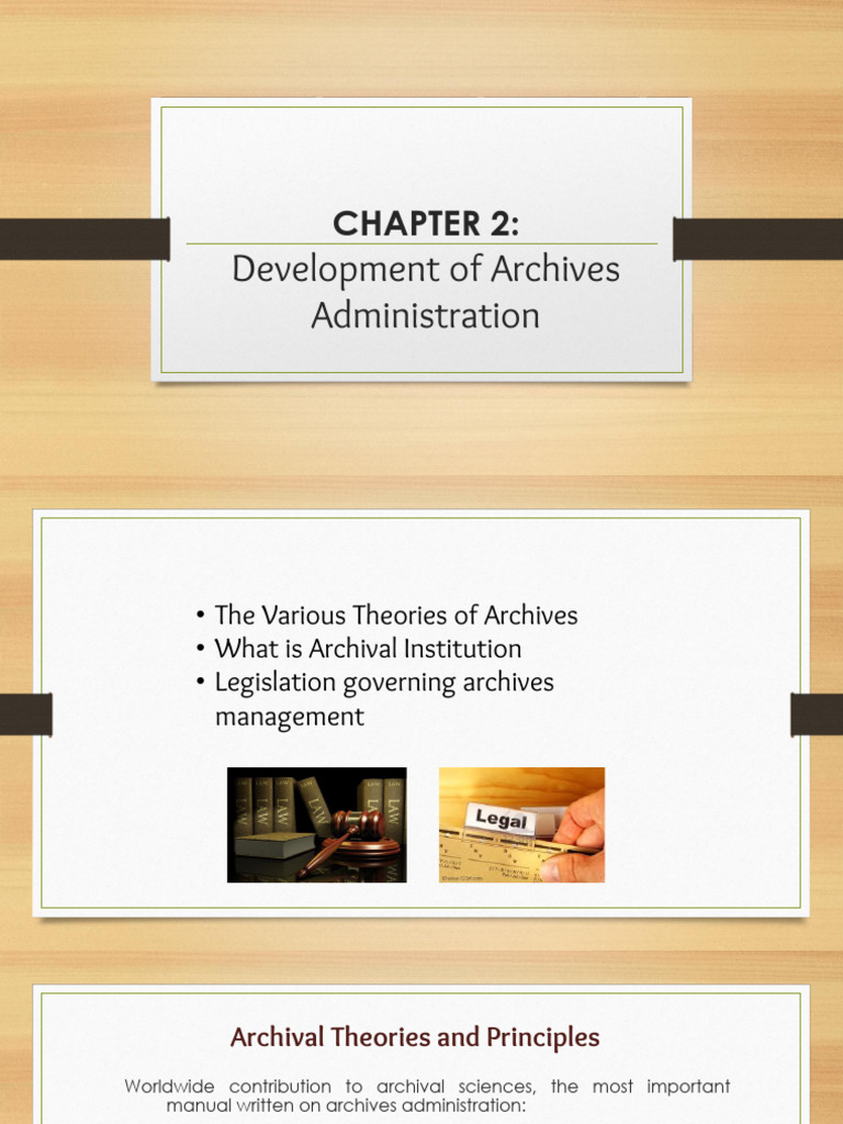 IMD313 - Topic 2 Development of Archives Administration | PDF