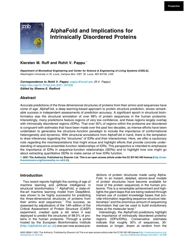 AlphaFold and Implications For Intrinsically Diso - 2021 - Journal of ...