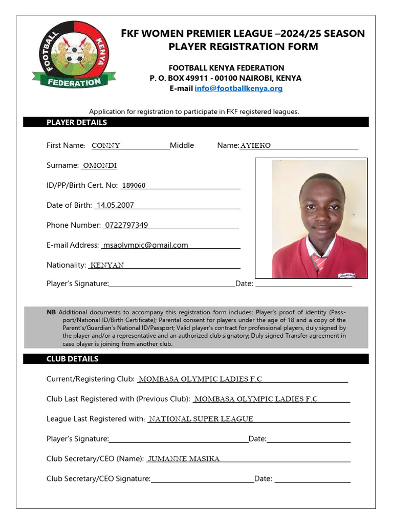 CONNY Registeration Form | PDF