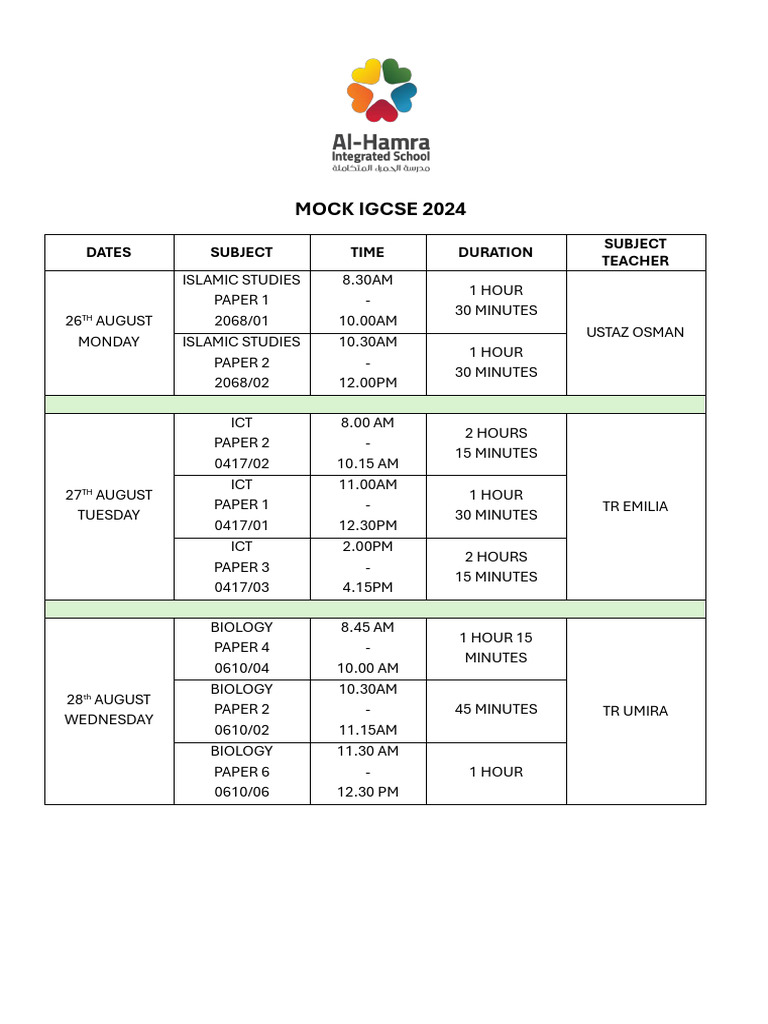 Mock Igcse 2024 | PDF