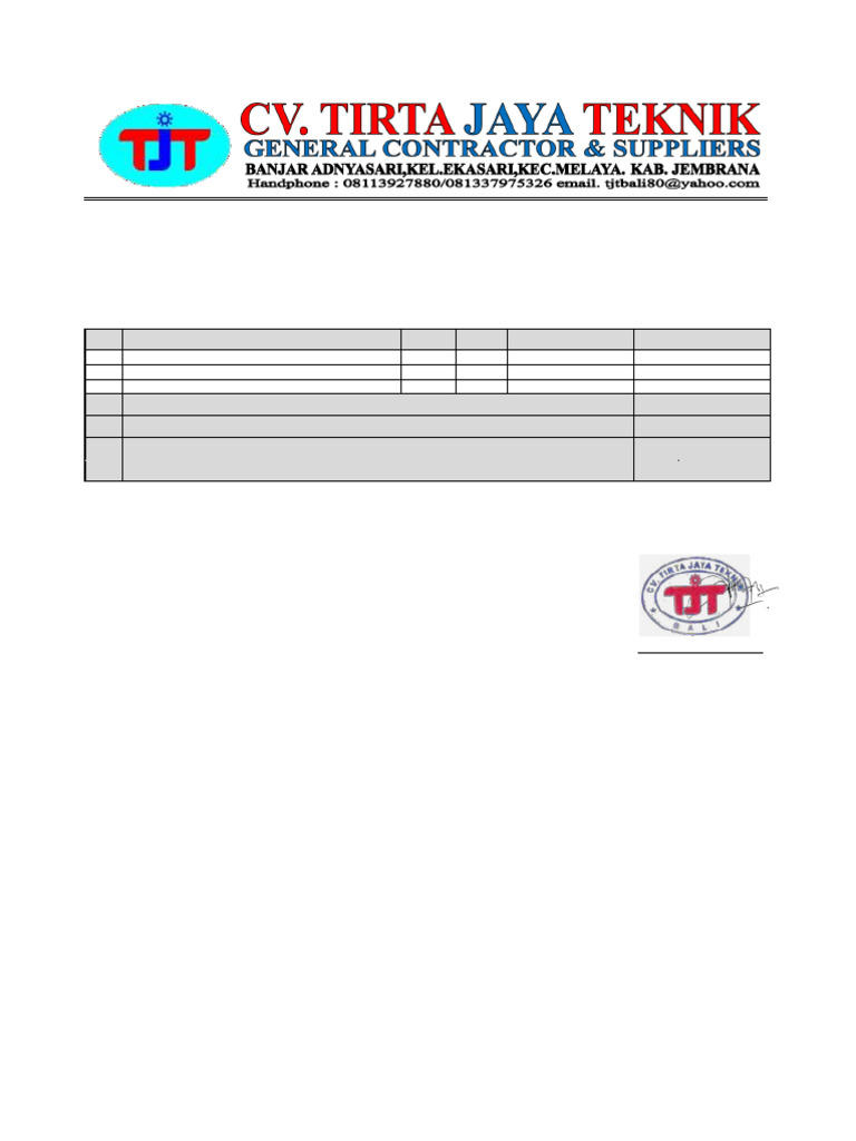 CTT PENAWARAN Dop PVC AW | PDF