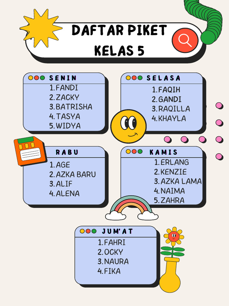 DAFTAR PIKET KELAS | PDF